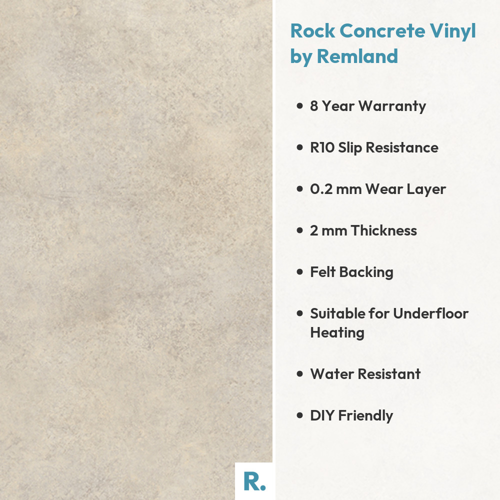 Rock Concrete Vinyl by Remland | From £10.95 / sq. metre