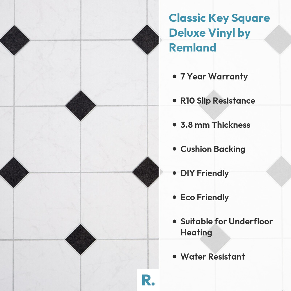 Classic Key Square Deluxe Vinyl by Remland | From £10.95 / sq. metre