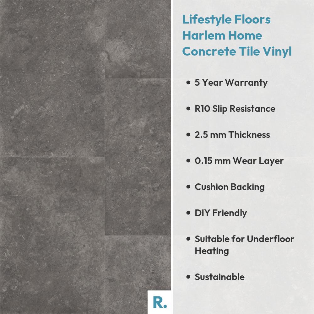 Lifestyle Harlem Home Concrete Tile Vinyl | SPECIAL OFFER