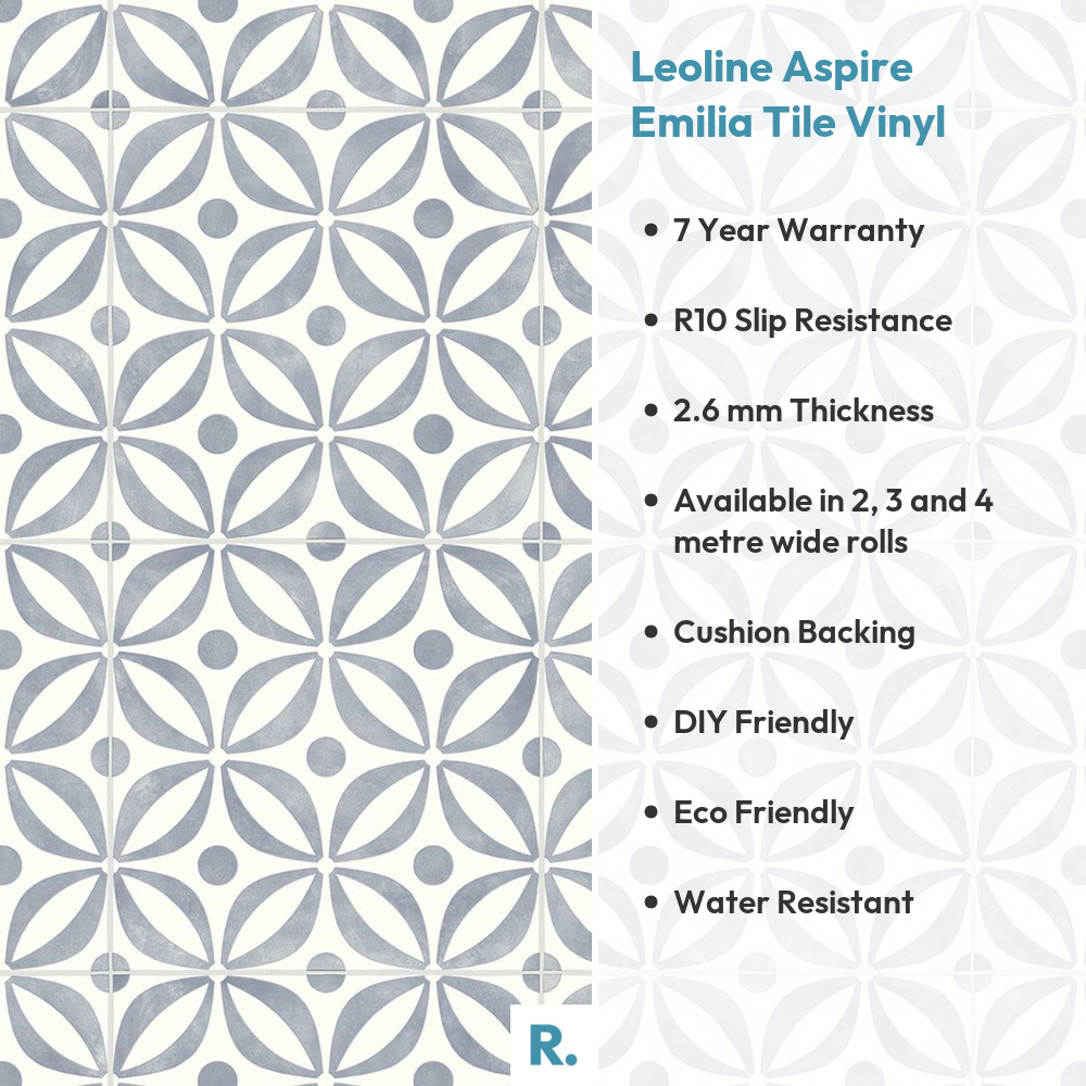 Leoline Aspire Emilia Tile Vinyl | From £11.95 / sq. metre
