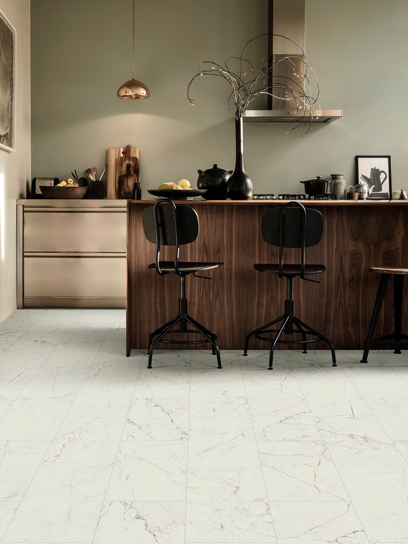 Leoline Natural Trends Portoro Marble Tile Vinyl | SPECIAL OFFER