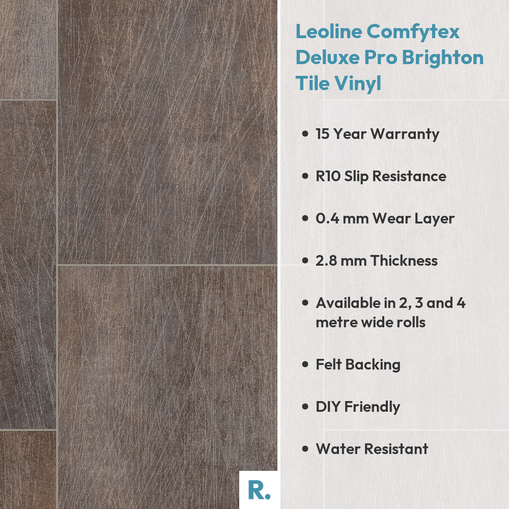 Leoline Comfytex Deluxe Pro Brighton Tile Vinyl | From £14.95 / sq. metre