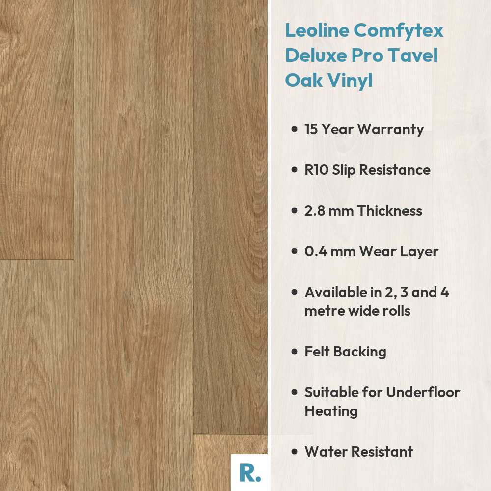 Leoline Comfytex Deluxe Pro Tavel Oak Vinyl | From £14.95 / sq. metre