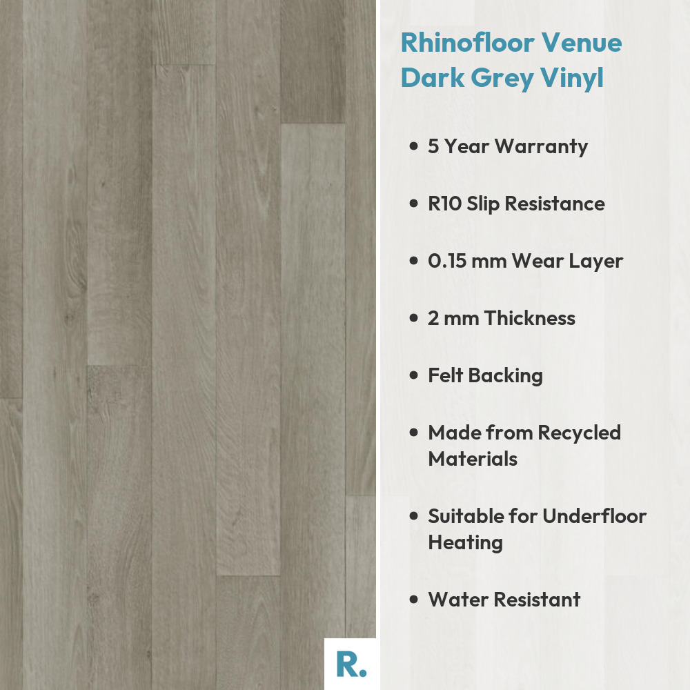 Rhinofloor Venue Dark Grey Vinyl | From £7.95 / sq. metre