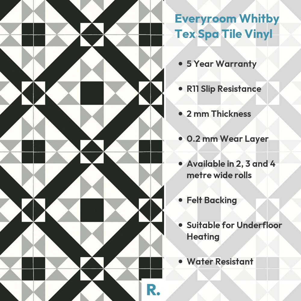 Everyroom Whitby Tex Spa Tile Vinyl | From £9.95 / sq. metre