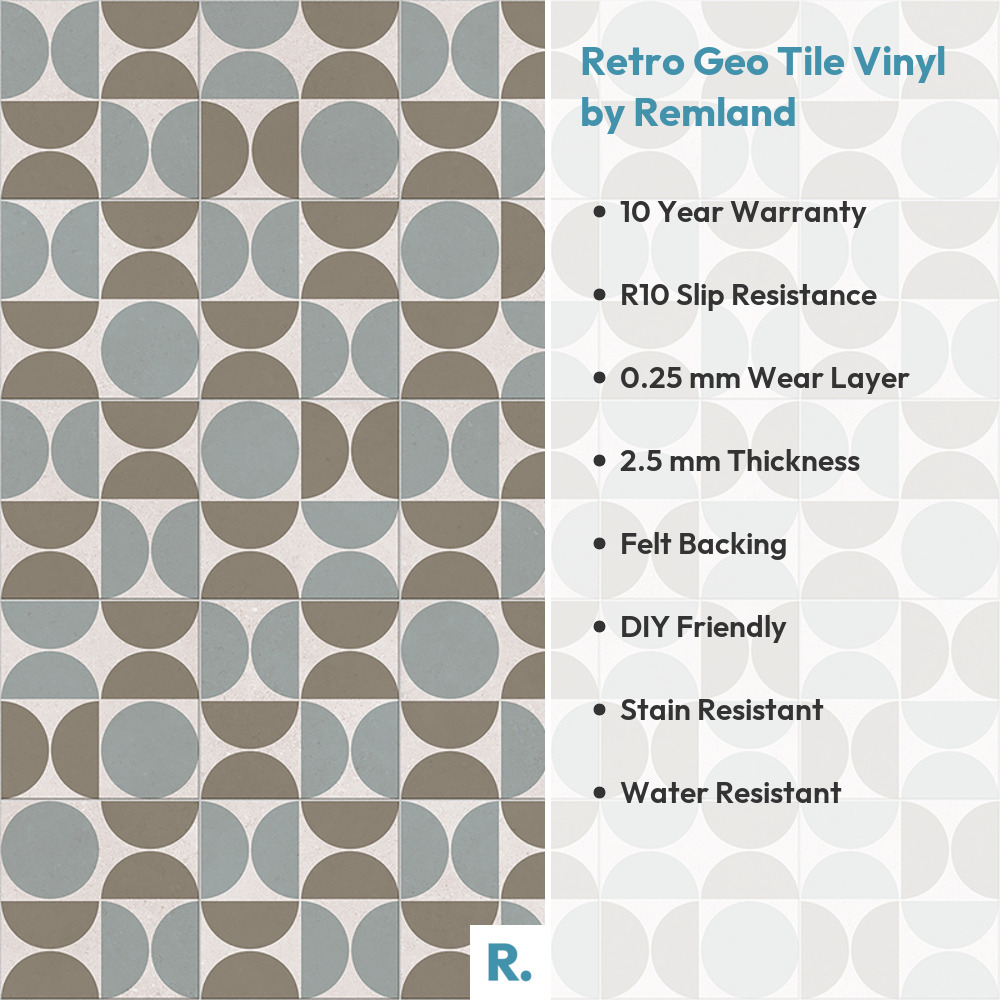 Retro Geo Tile Vinyl by Remland | From £17.95 / sq. metre