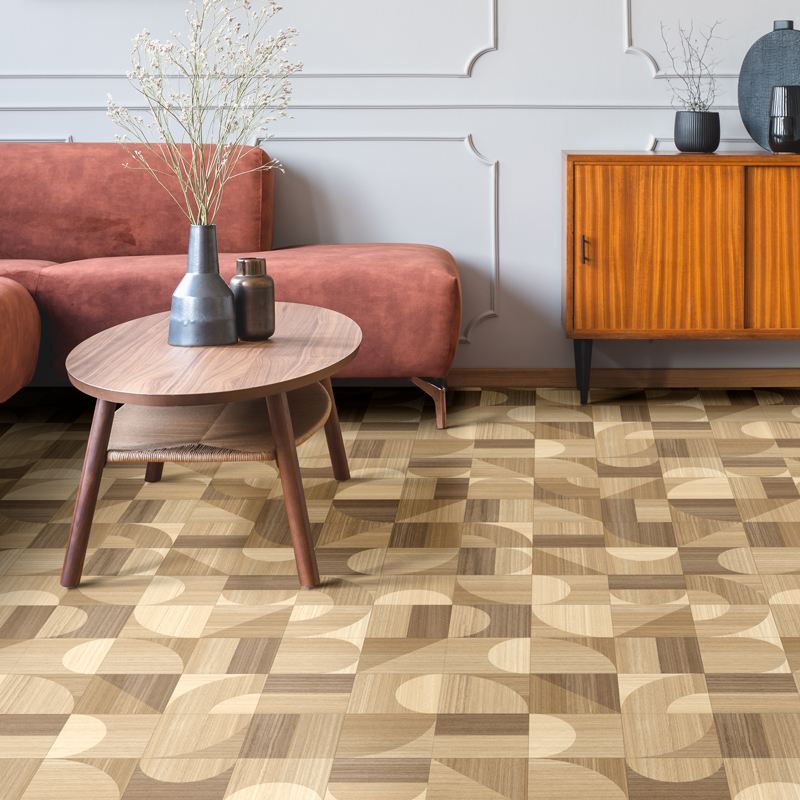 Abstract Wood Block Vinyl by Remland | From £17.95 / sq. metre
