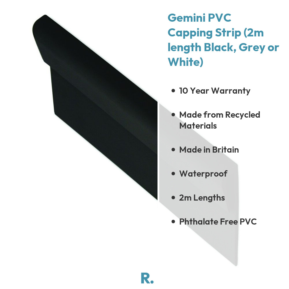 Gemini PVC Capping Strip 2m Lengths (Black, Grey or White) | £4.95 each