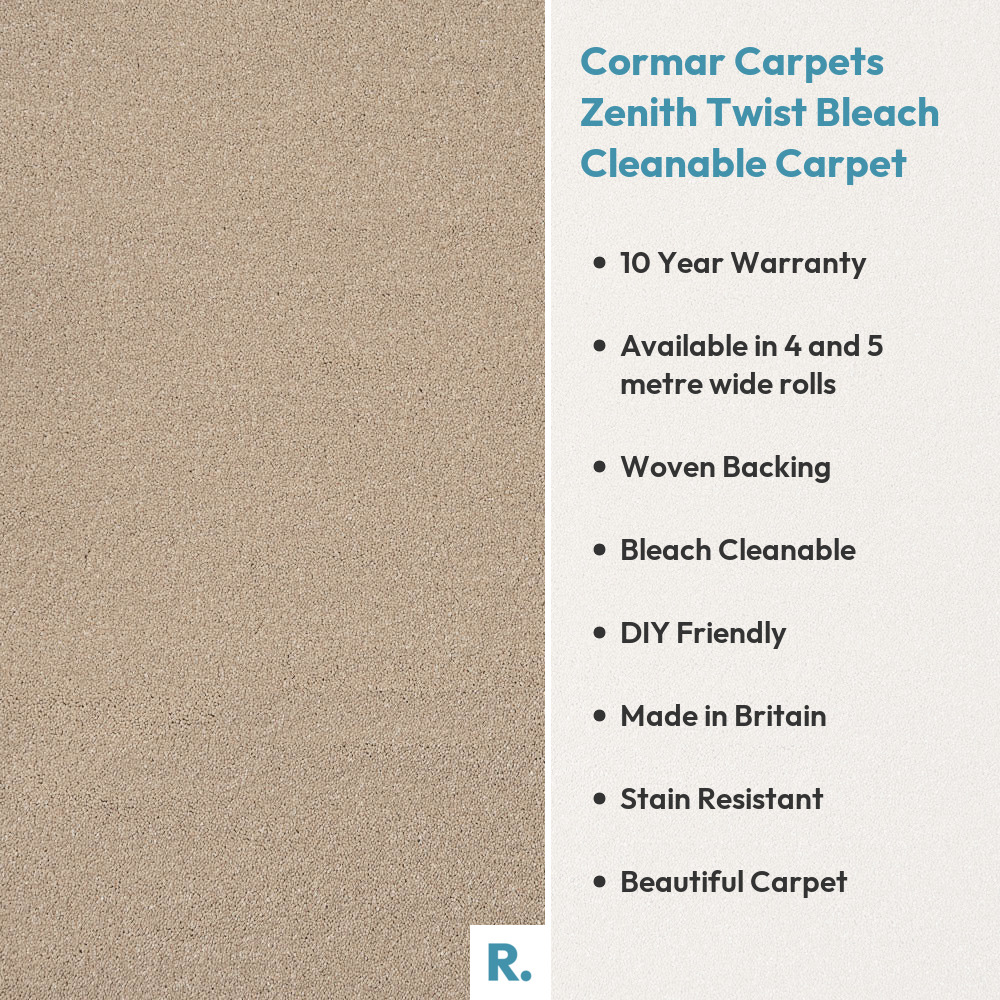 Cormar Carpets Zenith Luxury Twist Bleach Cleanable Carpet | From £16. ...
