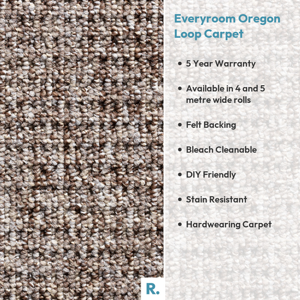 Everyroom Oregon Bleach Cleanable Loop Carpet | From £5.95 / sq. metre