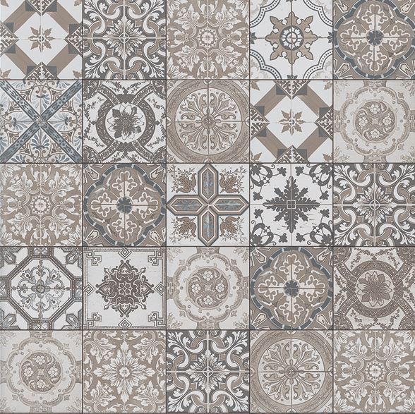 Patchwork Mediterranean Tile Vinyl by Remland | From £16.95 / sq. metre